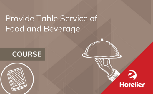 Provide Table Service of Food and Beverage - eHotelier Academy
